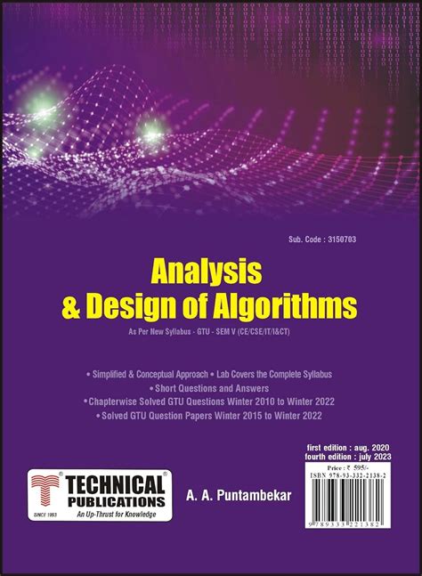 analysis and design of algorithms for gtu 18 course v ce cse it i and ct 3150703 a a