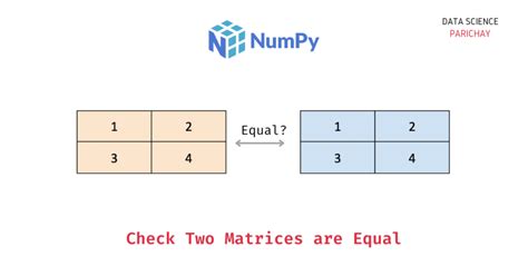 numpy check if two matrices are equal data science parichay