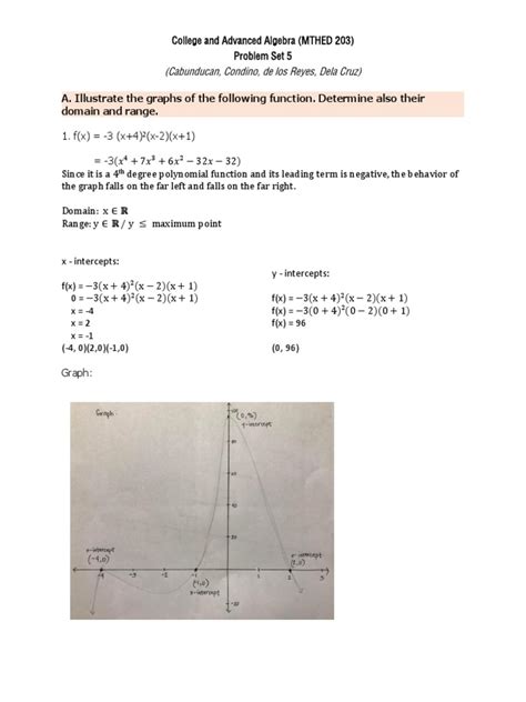 a illustrate the graphs of the following function determine also their domain and range pdf