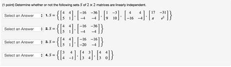 solved determine whether or not the following sets s of 2