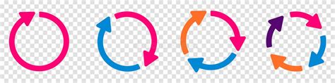Set Of Circle Arrow Vector Icons Round Reload Sign Rotate Arrow