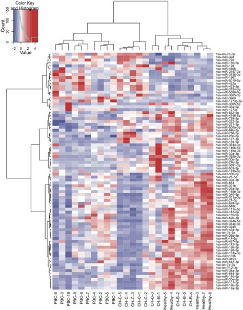 Heat Map And Hierarchical Clustering Individual MiRNA Expression Were