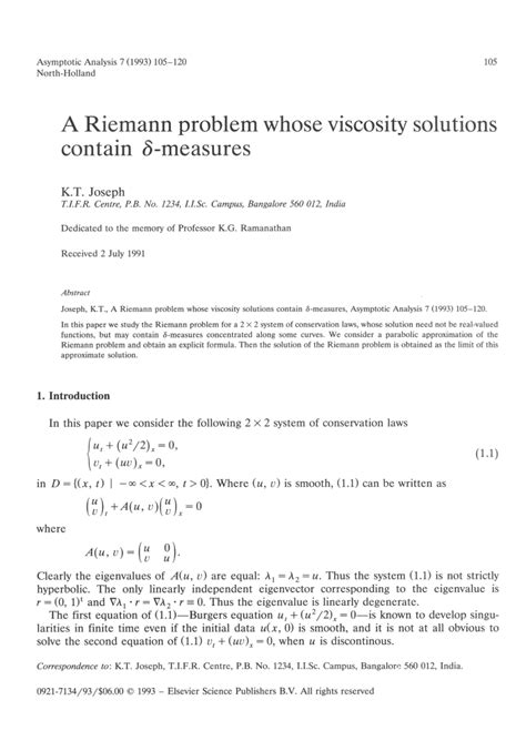 pdf a riemann problem whose viscosity solutions contain delta measures