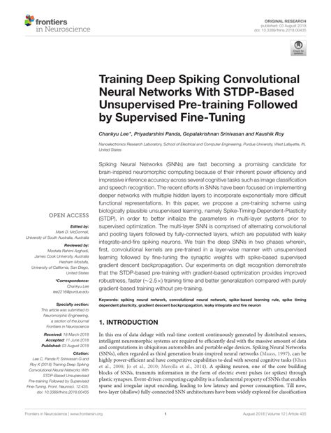 pdf training deep spiking convolutional neural networks with stdp based unsupervised pre