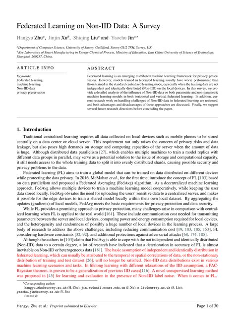pdf federated learning on non iid data a survey