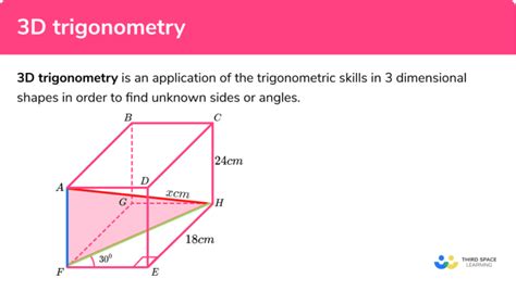 3D Trigonometry GCSE Maths Steps Examples Worksheet