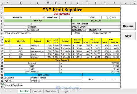 Create GST Invoice Format In Excel 4 Methods