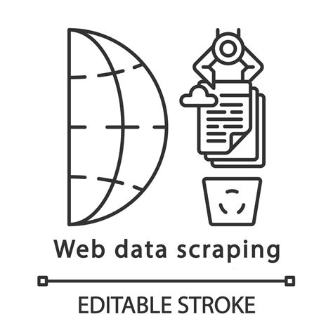 web data scraping linear icon screen scraping rpa web harvesting automatic cleaning of cloud