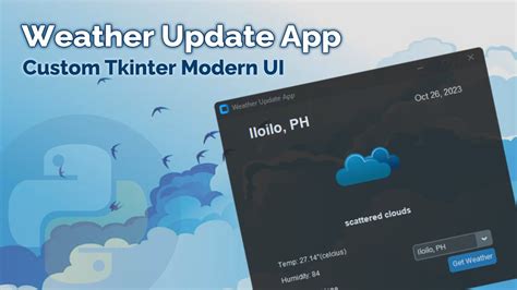 create realtime weather update app with open weather api custom tkinter python part 2 youtube