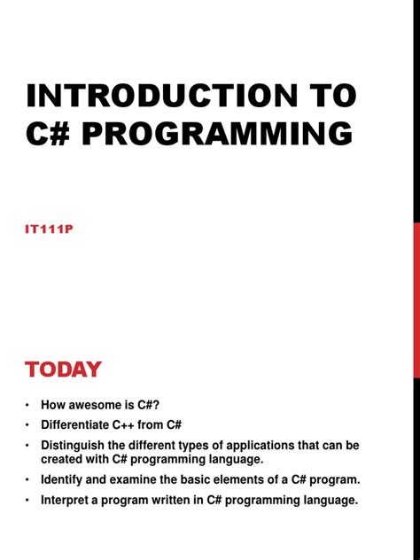 1 introduction to c programming c sharp programming language class computer programming