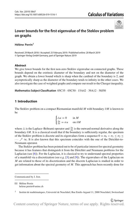 lower bounds for the first eigenvalue of the steklov problem on graphs request pdf