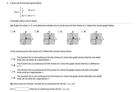 solved 2 let f x be the function given below f x {x12x c