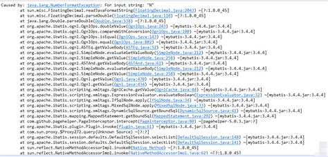 bug日常查询sql报错Caused by java lang NumberFormatException For input