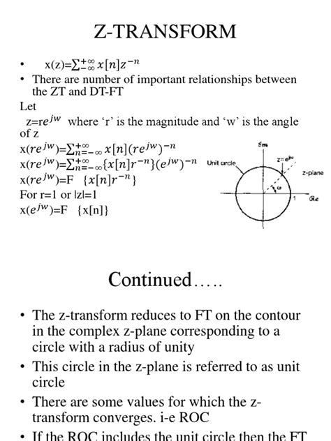 z transform pdf mathematical relations algebra