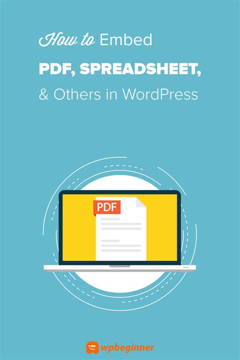 how to embed pdf spreadsheet and others in wordpress blog posts wordpress blog post web