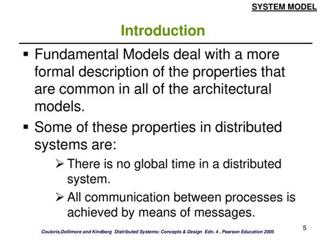 system model from chapter 2 of distributed systems concepts and design 4th edition by g