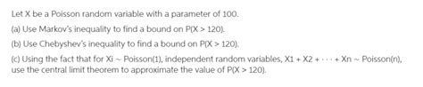 solved let x be a poisson random variable with a parameter