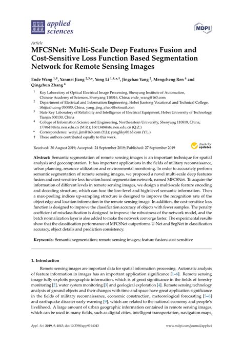 pdf mfcsnet multi scale deep features fusion and cost sensitive loss function based