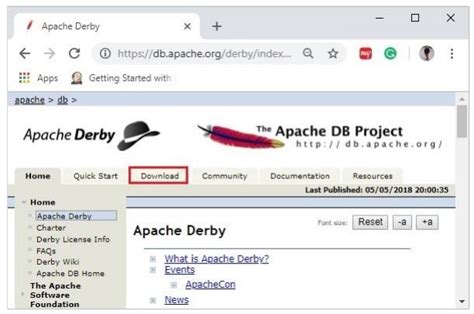 apache derby environment setup