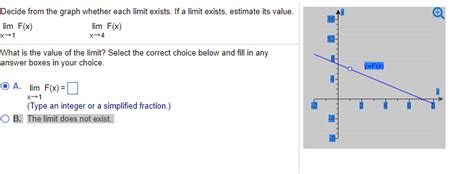solved decide from the graph whether each limit exists if a