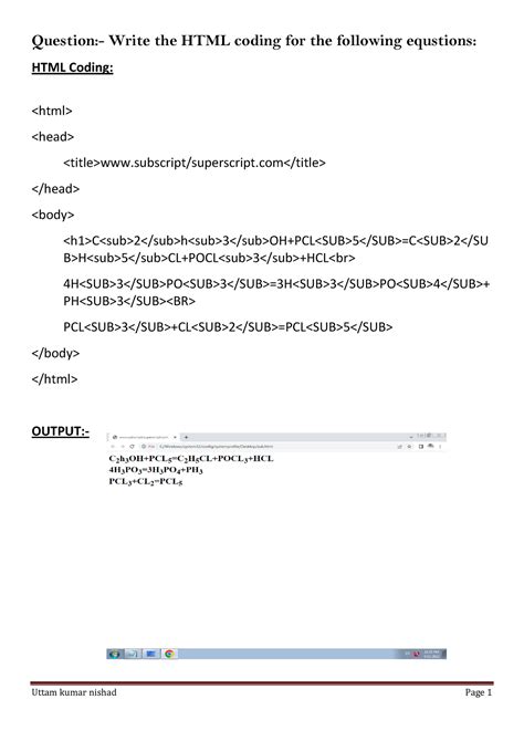 html practical 2023 question write the html coding for the following equstions html coding