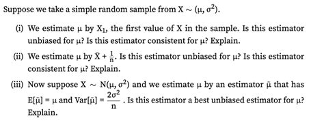 solved suppose we take a simple random sample from x∼ μ σ2
