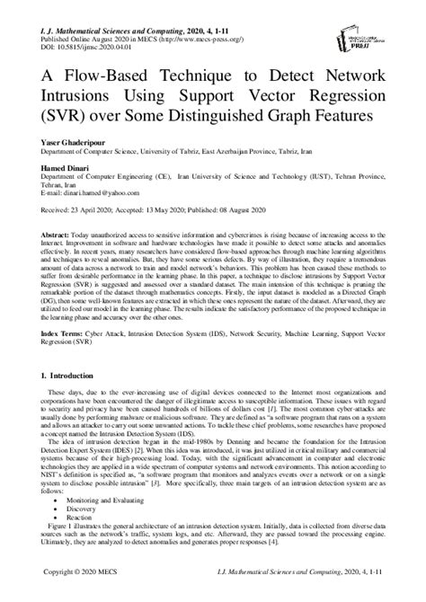 pdf a flow based technique to detect network intrusions using support vector regression svr