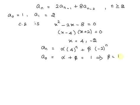 solved solve the recurrence relation fn 8fn 1 15fn 2 2 initial values fo 4 f1