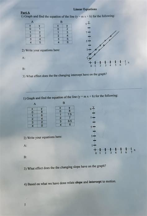 solved part a 1 graph and find the equation of the line