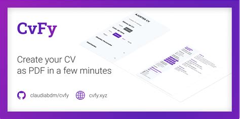 GitHub Claudiabdm Cvfy CV Generator Built With Nuxt Js TailwindCSS