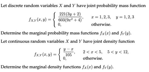 solved let discrete random variables x and y
