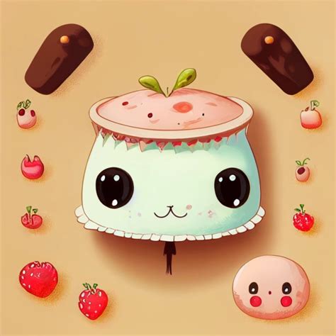Cute Cartoon Foods In Detailed Hd Style Of Kawaii Midjourney Openart