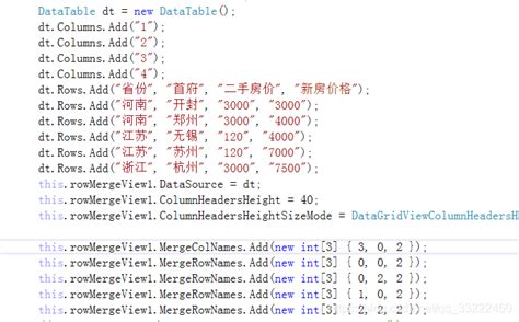 可实现横向合并单元格、纵向合并单元格的datagridview、可随意设置合并单元格位置 c datagridview任意合并单元格 csdn博客