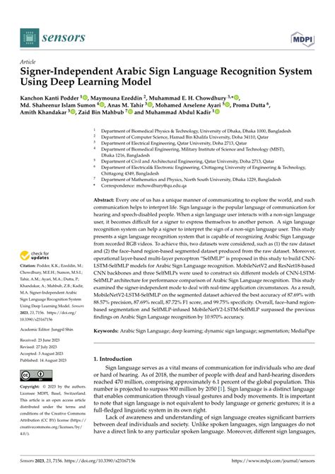 pdf signer independent arabic sign language recognition system using deep learning model