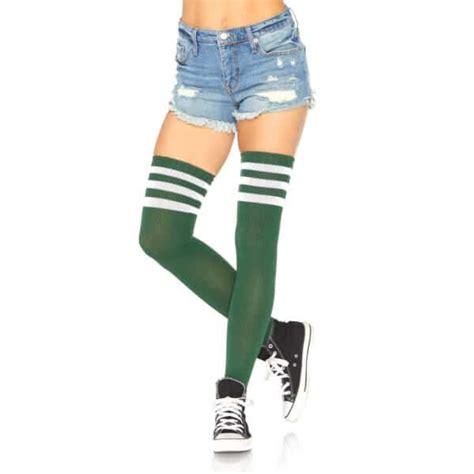 Gina Athletic Thigh High Socks 6605 Hunter Green Janets Closet