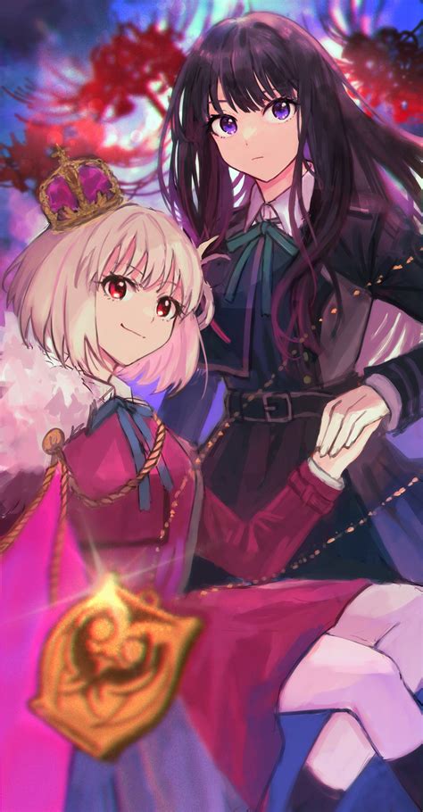 Wallpaper Anime Girls Lycoris Recoil Nishikigi Chisato Inoue Takina Short Hair Blonde