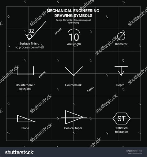 Mechanical Engineering Technical Drawing Symbols