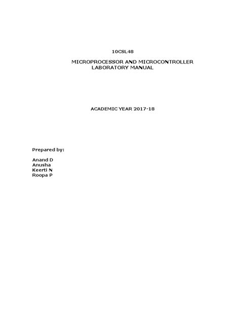 microprocessor and microcontroller laboratory manual pdf arm architecture computer program