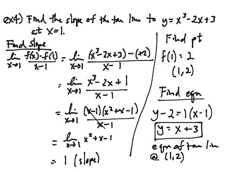 finding slopes of tangent lines math calculus derivatives and differentiation showme
