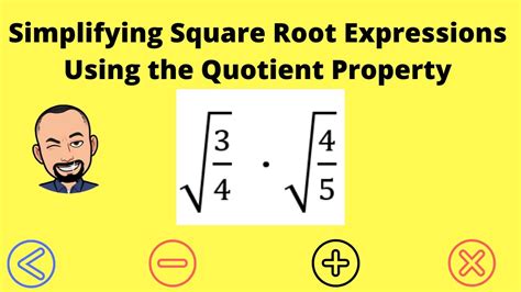 simplifying square root expressions using the quotient property youtube