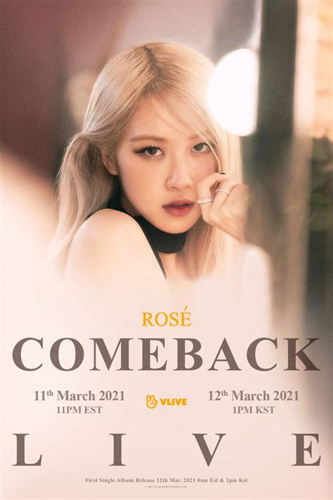 Blackpinks Rosé Reveals New Poster For Her Solo Debut Live With Fans Allkpop