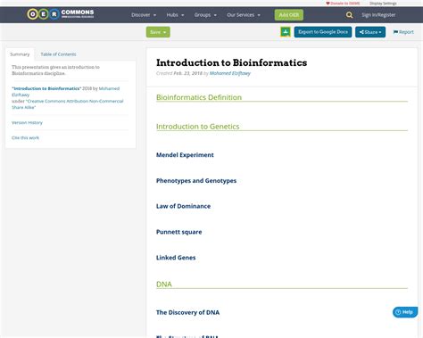 Introduction To Bioinformatics OER Commons
