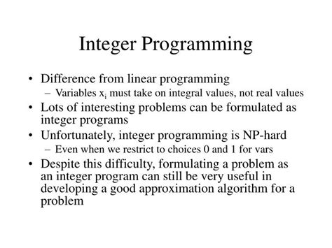 ppt integer programming powerpoint presentation free download id 4329454