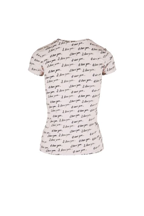 Lagence Ressi Ivory And Black I Love You Print T Shirt