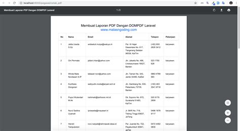 Membuat Laporan PDF Dengan DOMPDF Laravel Tutorial Laravel Pdf BUTA