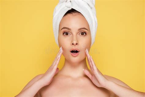 Shocked Beautiful Santa Girl Showing Stock Image Image Of Sign Festive 204103409