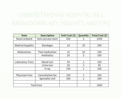 Understanding Hospital Bill Breakdown Key Insights And Tips Excel