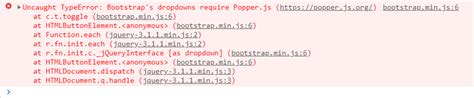 前端异常解决前端引入Bootstrap的dropdowns 菜单时报错Uncaught TypeError Bootstraps