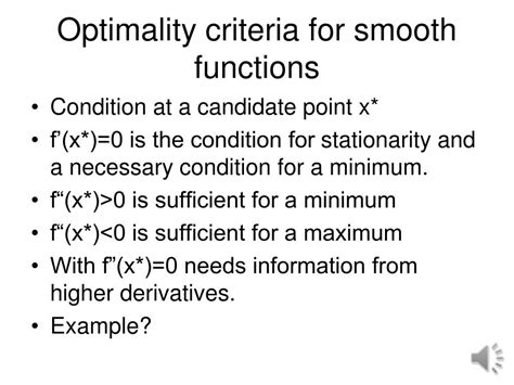 ppt optimality conditions for unconstrained optimization powerpoint presentation id 2956802