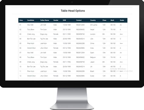 TBL Bootstrap 4 Table Design With Angularjs